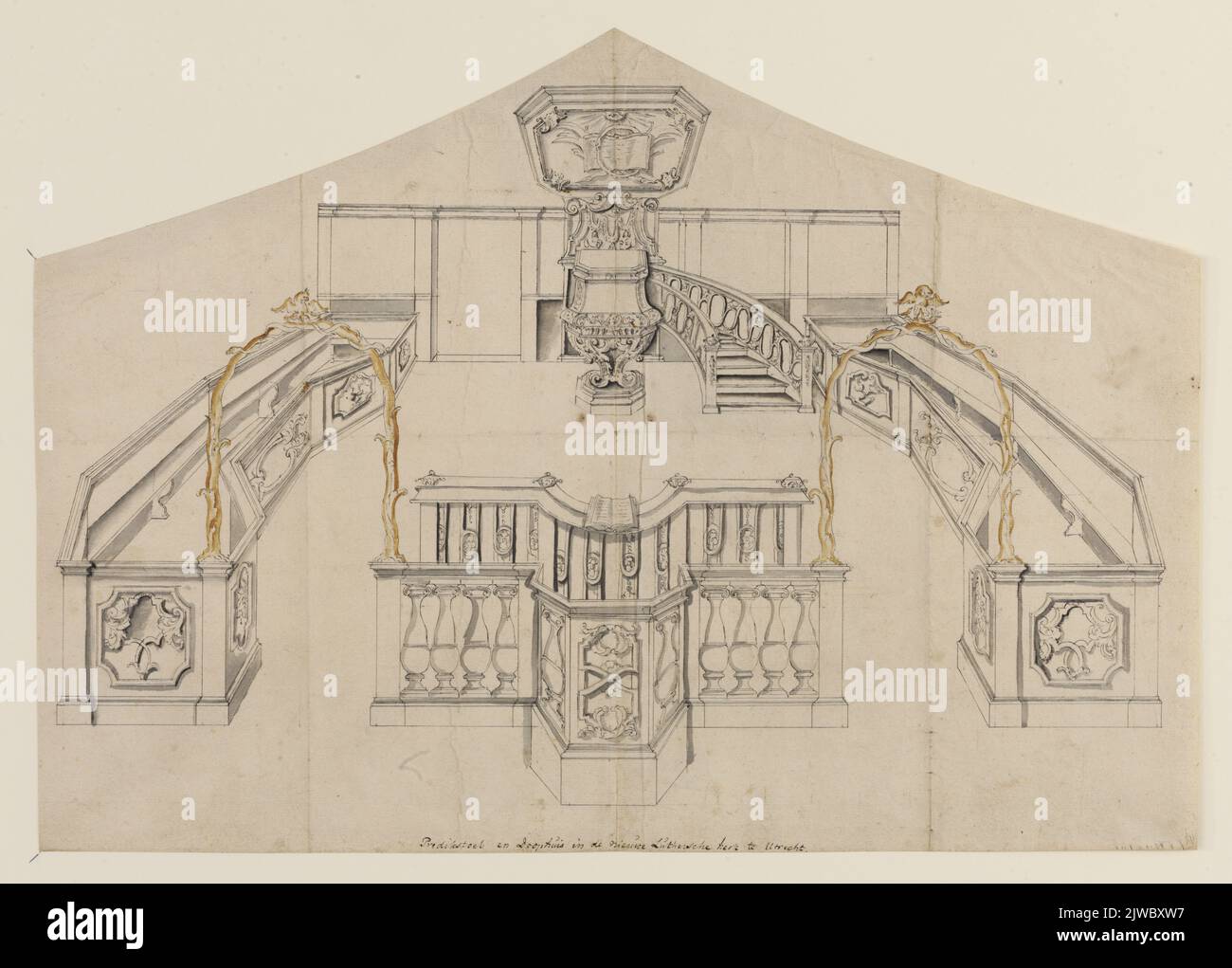 Preaching chair and baptismal house in the new Lutherse Church in ...