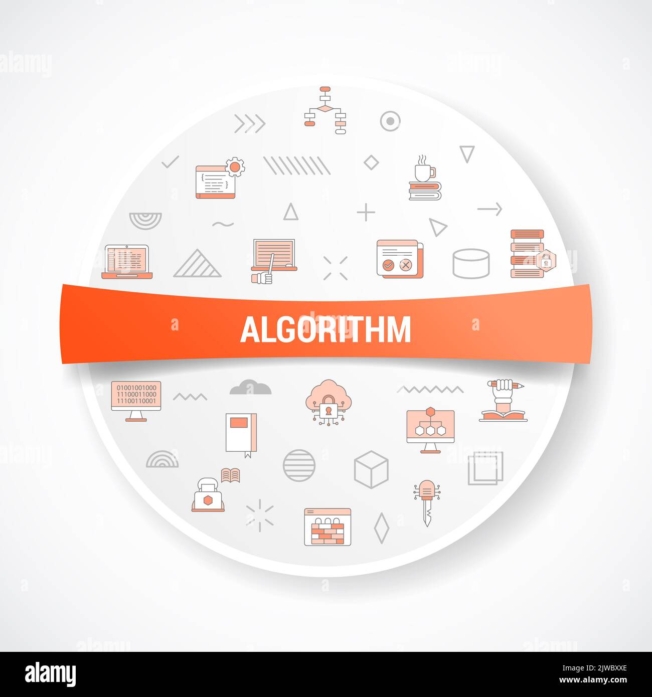 Algorithm Concept With Icon Concept With Round Or Circle Shape For