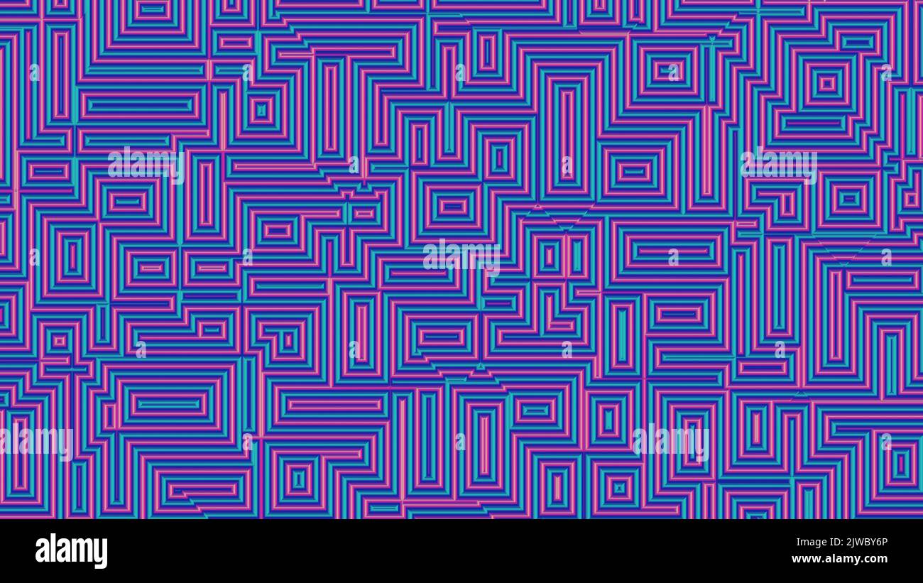 Metallized texture of rectangular lines in the shape of a maze ...