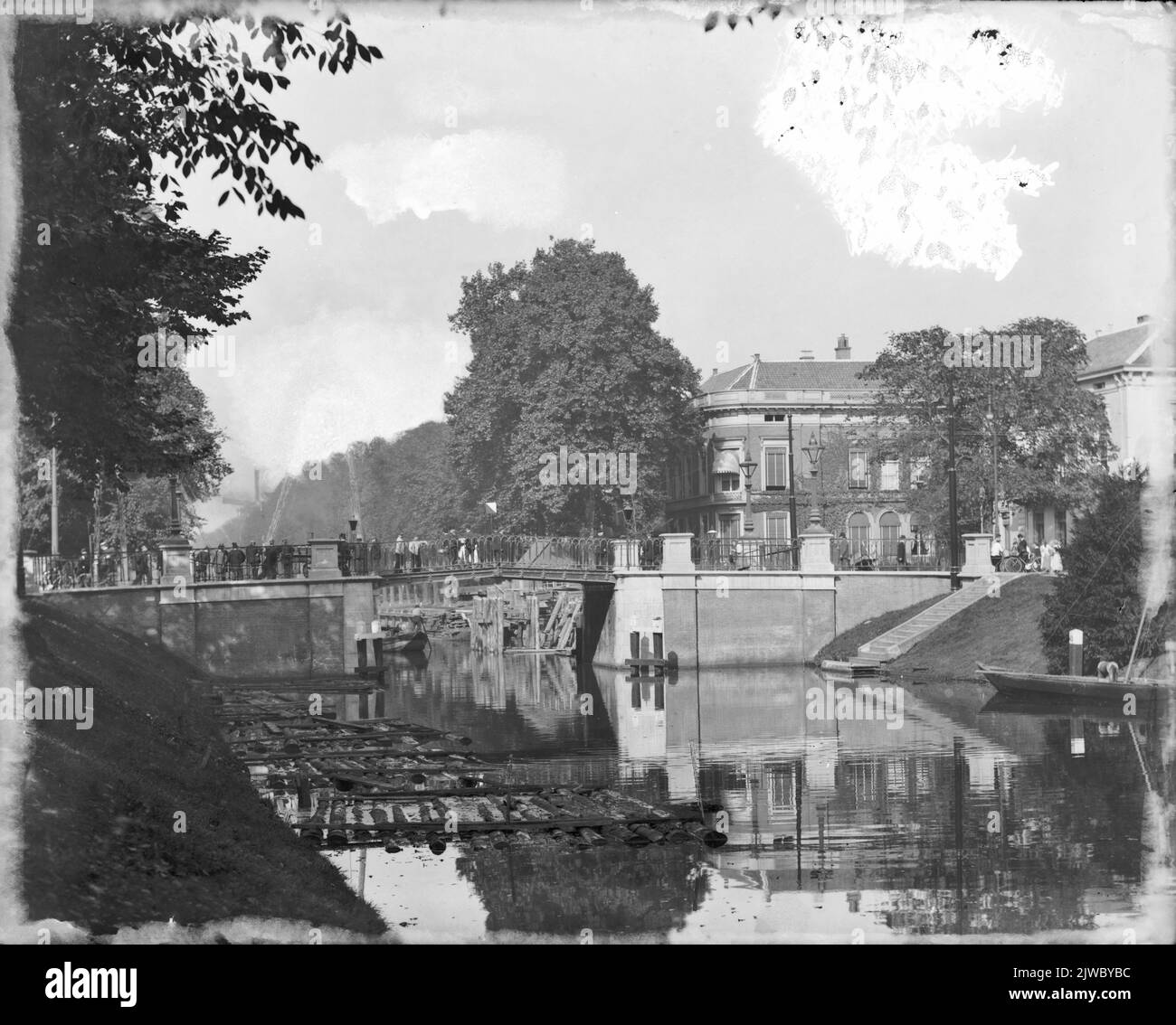 Crossing over bridge view canal Black and White Stock Photos & Images ...