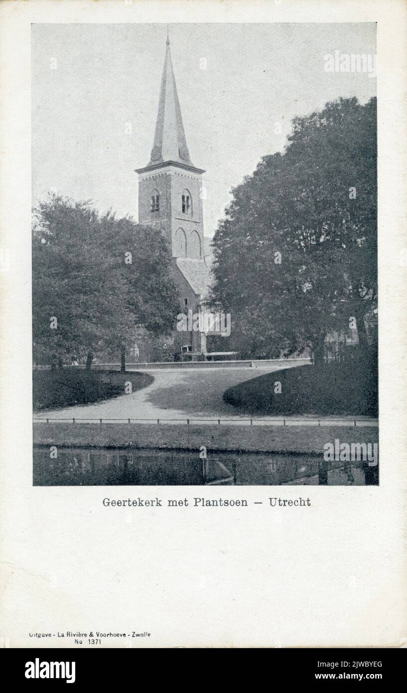 View over the Stadsbuitengracht in Utrecht on the Geertekerk, from the ...