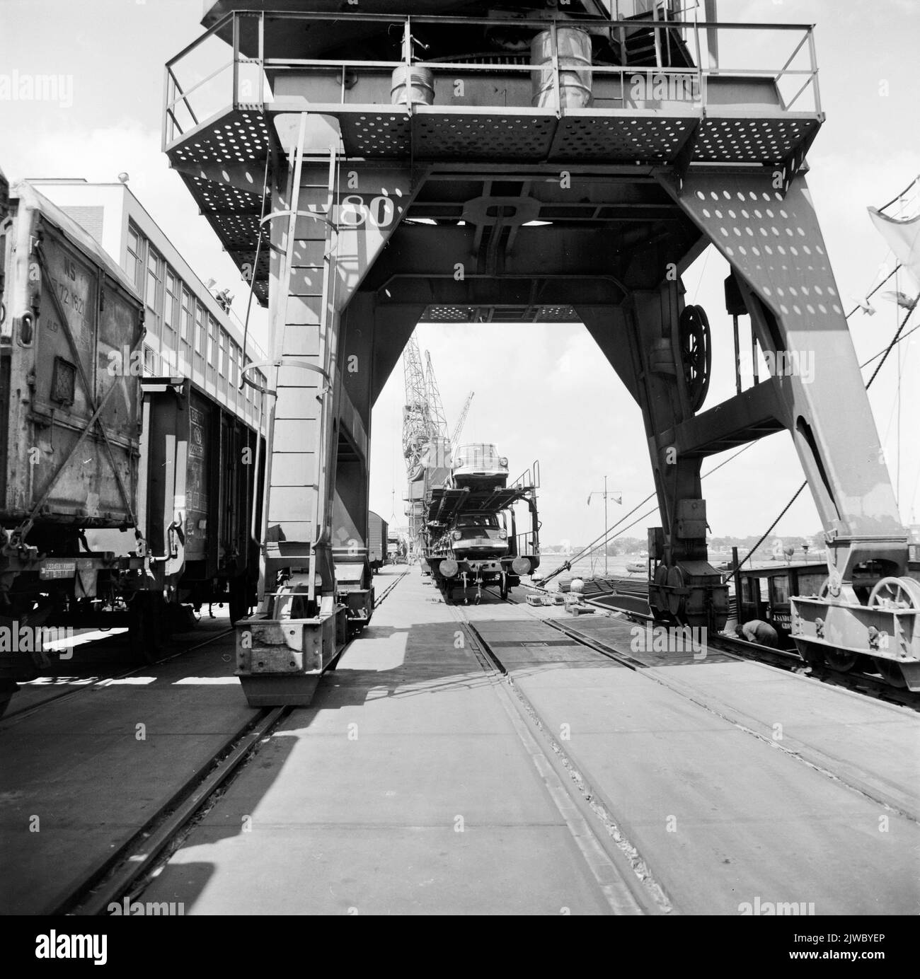 View of the quay track over the Eastern Handelskade in Amsterdam, with ...