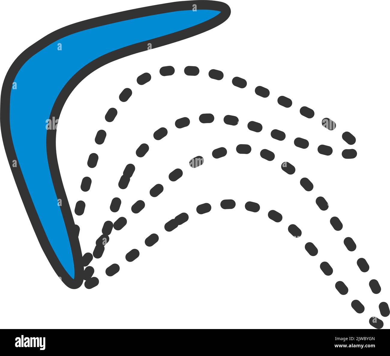 Icon Of Boomerang. Editable Bold Outline With Color Fill Design. Vector ...