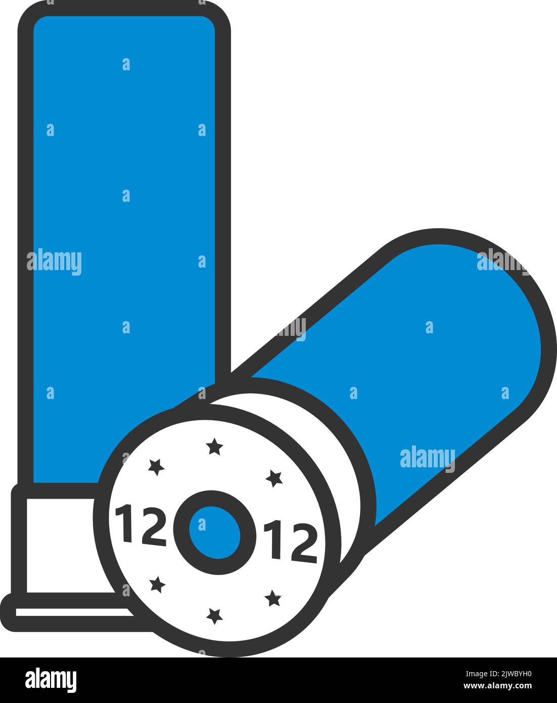 Icon Of Ammo From Hunting Gun. Editable Bold Outline With Color Fill ...