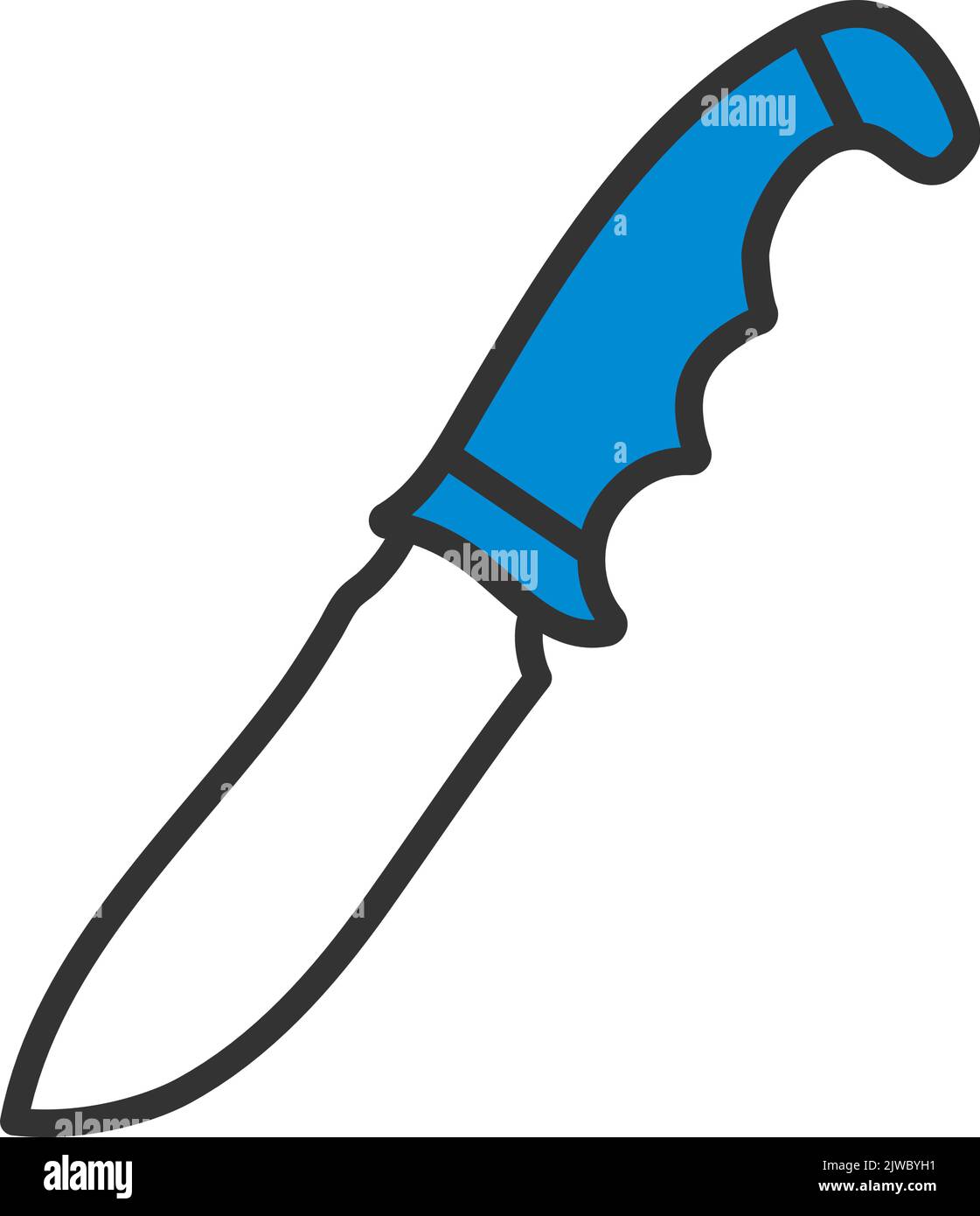 Icon Of Hunting Knife. Editable Bold Outline With Color Fill Design ...