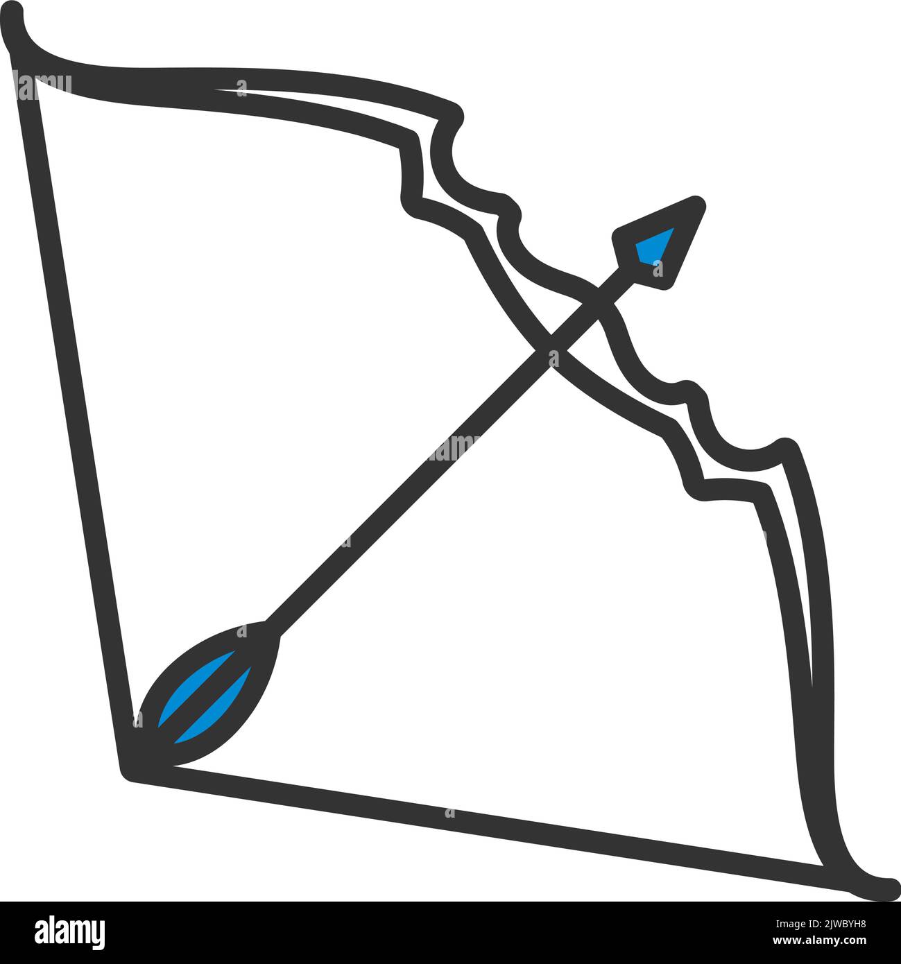 Icon Of Bow And Arrow. Editable Bold Outline With Color Fill Design ...