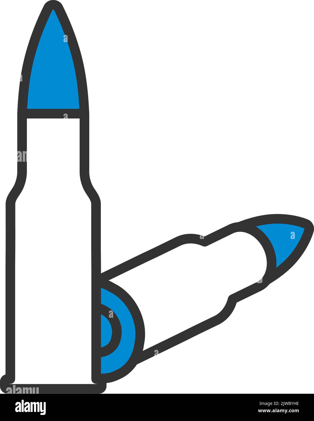 Icon Of Rifle Ammo. Editable Bold Outline With Color Fill Design ...