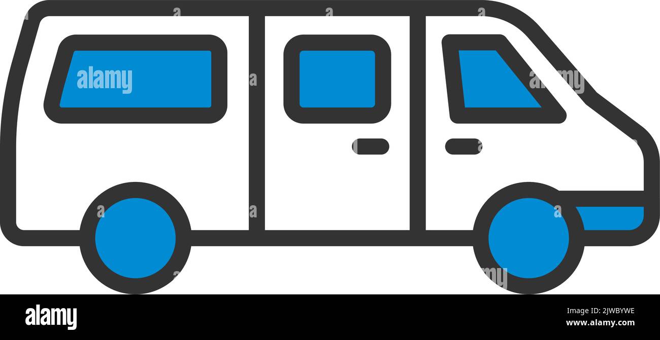 Commercial Van Icon. Editable Bold Outline With Color Fill Design ...