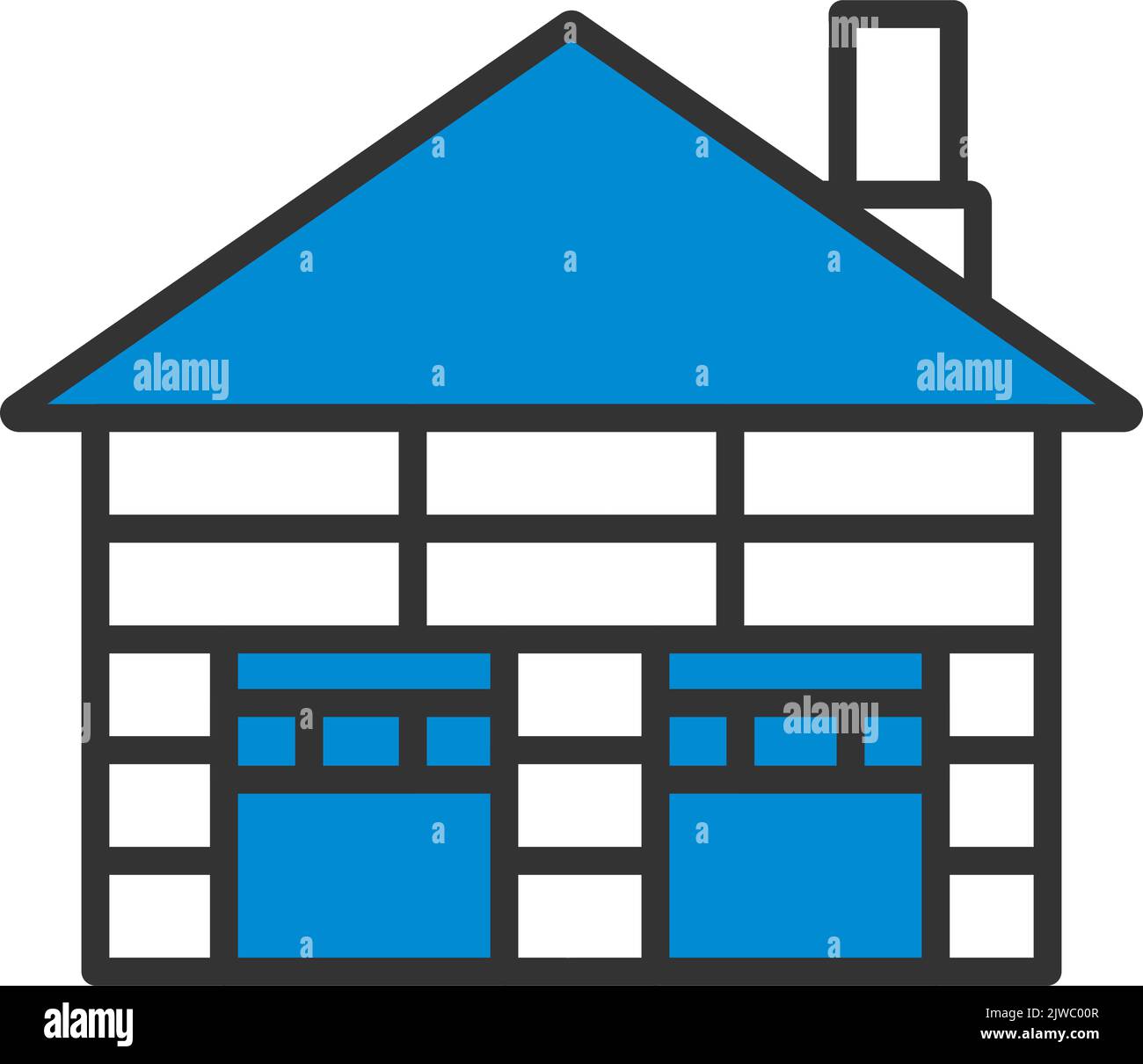 Warehouse Logistic Concept Icon. Editable Bold Outline With Color Fill ...