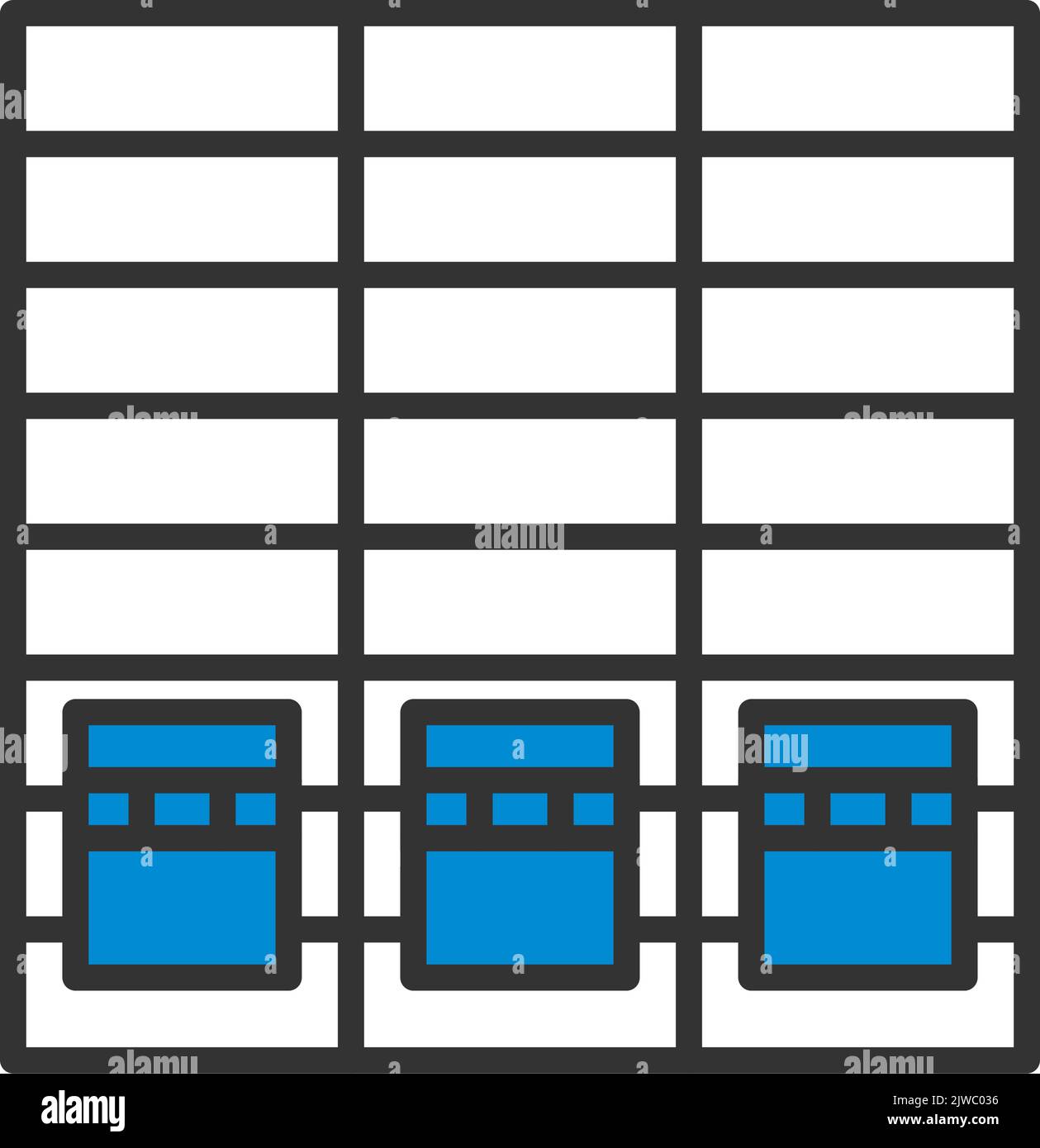 Warehouse Logistic Concept Icon. Editable Bold Outline With Color Fill ...