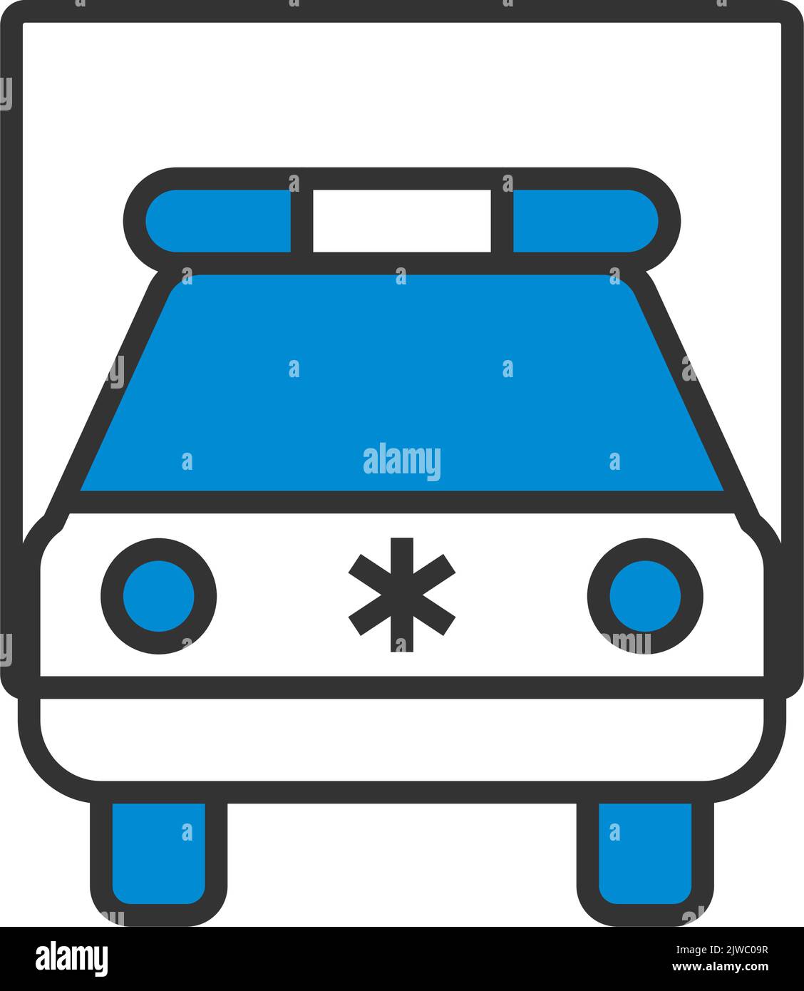 Ambulance Car Icon. Editable Bold Outline With Color Fill Design ...