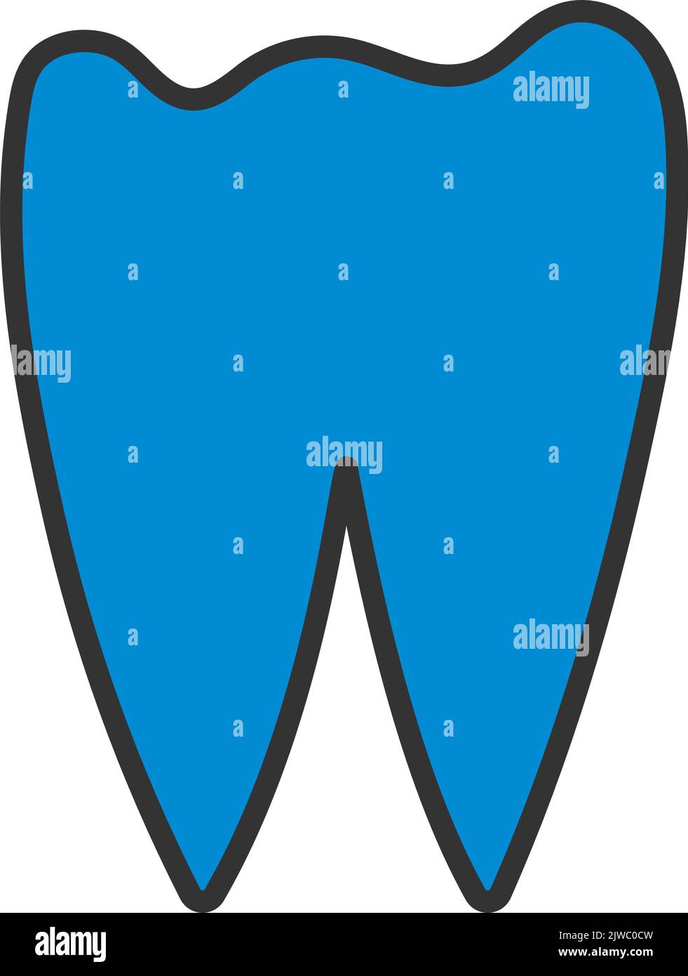 Tooth Icon. Editable Bold Outline With Color Fill Design. Vector ...
