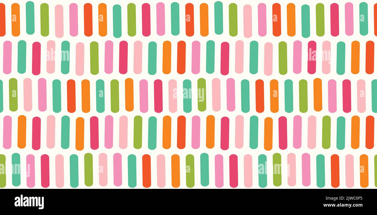 Abstract striped background border. Bright and fun vector seamless ...