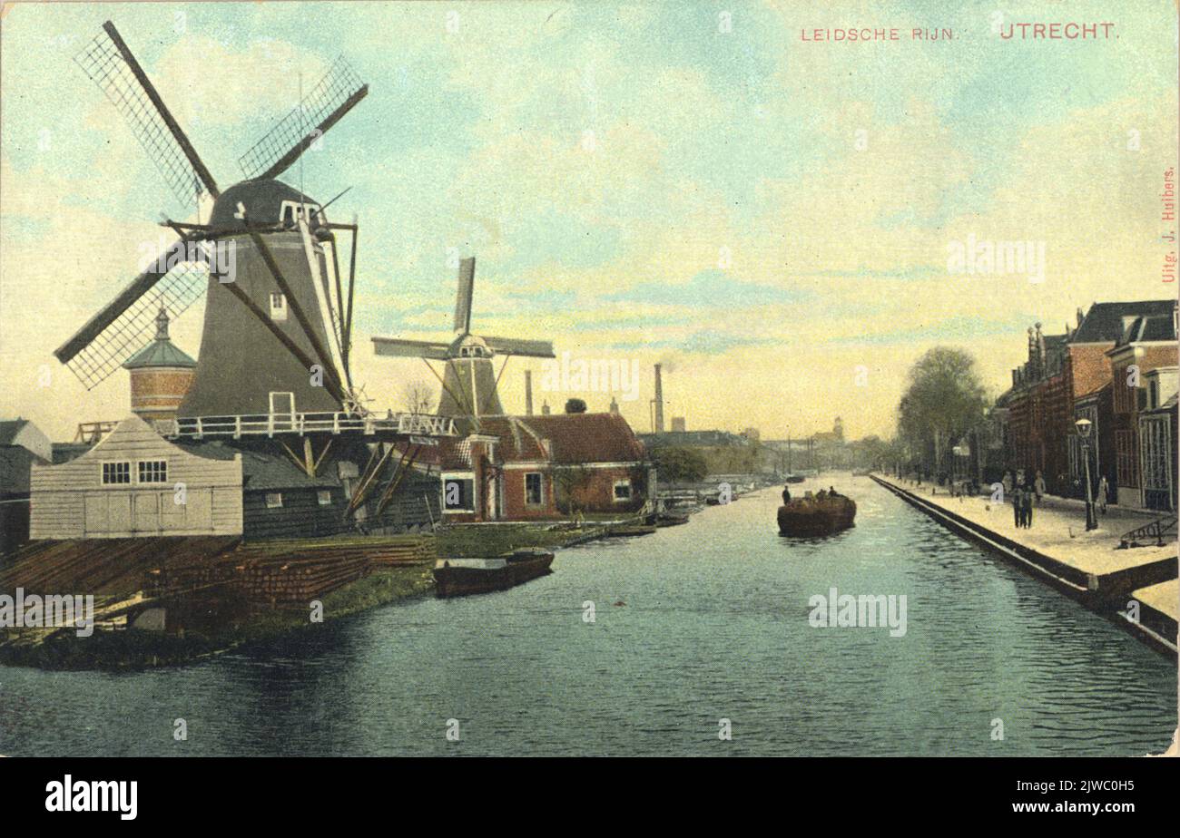 View of the Leidsche Rijn in Utrecht with the Zaagmolen de Zaagmolen on ...
