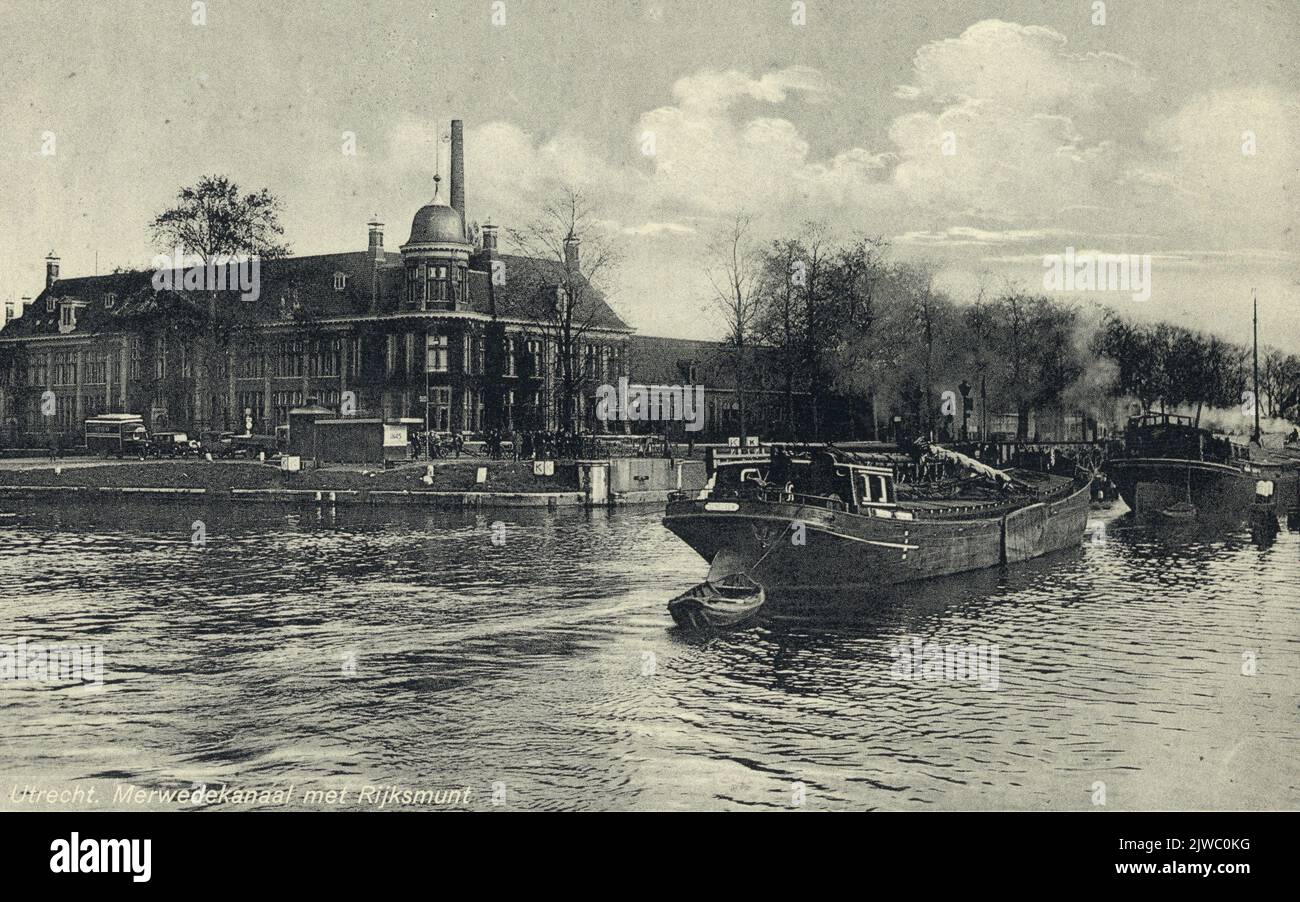 View of the Merwedekanaal in Utrecht with the Rijksmunt on the left ...