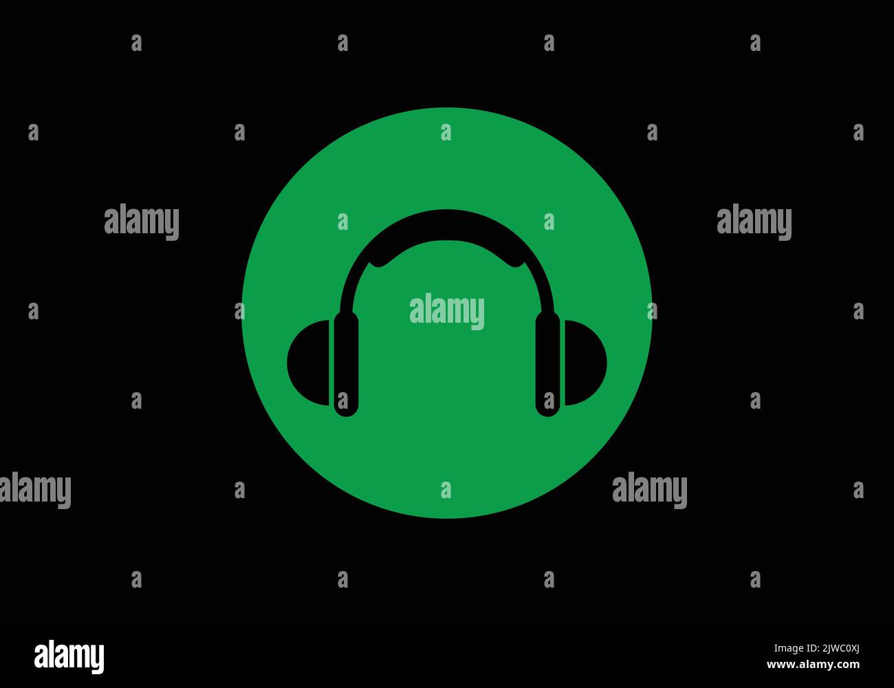 Headphones Earphone Headset Listening Logo Design Template Stock Vector ...