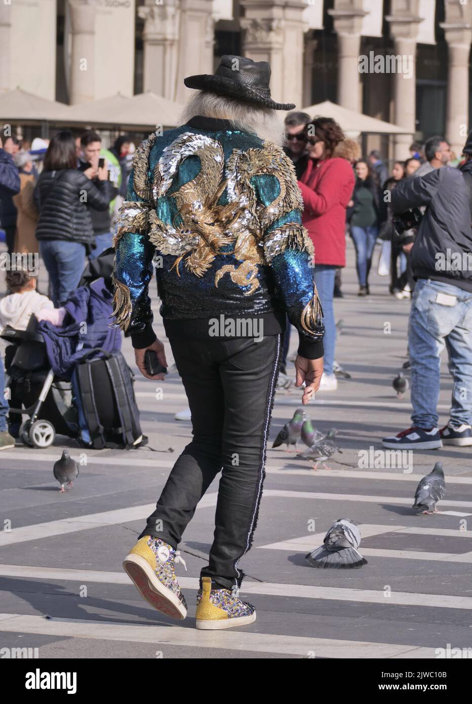 James F.Goldstein in Duomo square during Milano fashion week fall ...