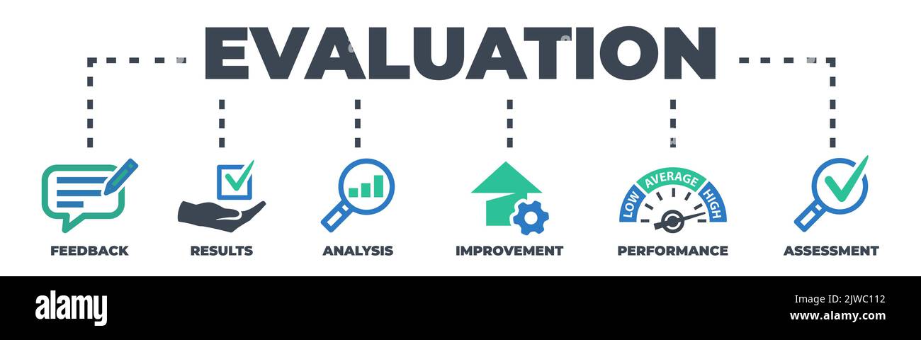 EVALUATION Concept with icons and signs Stock Vector Image & Art - Alamy