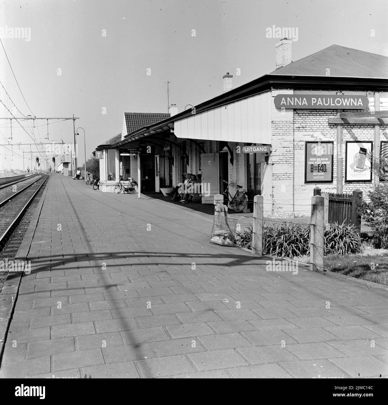 View of the platform and the platform side of the old N.S. station Anna ...