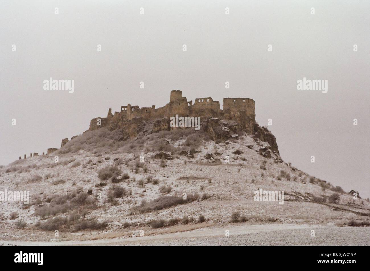 Old-fashioned analog photo of Spis Castle in Slovakia. Beauty of analog ...
