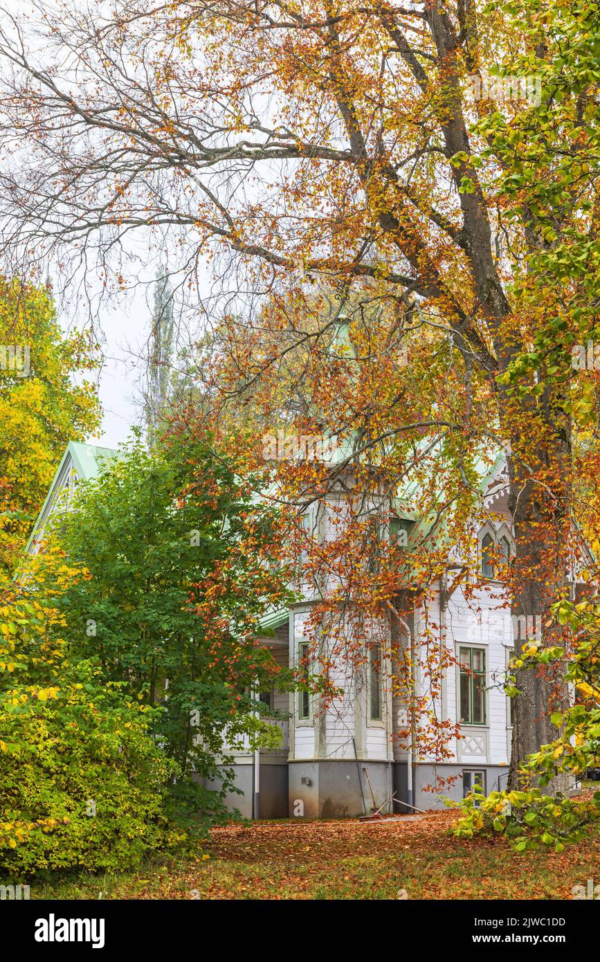 Old beautiful house with autumn colors in the garden Stock Photo - Alamy