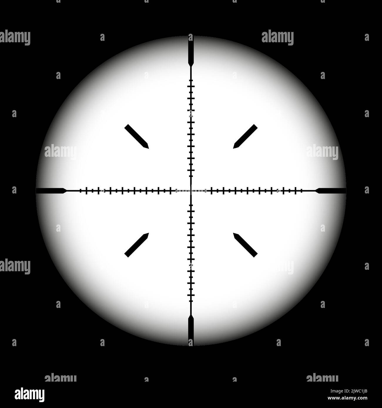 Weapon sight, sniper rifle optical scope on black background. Hunting ...