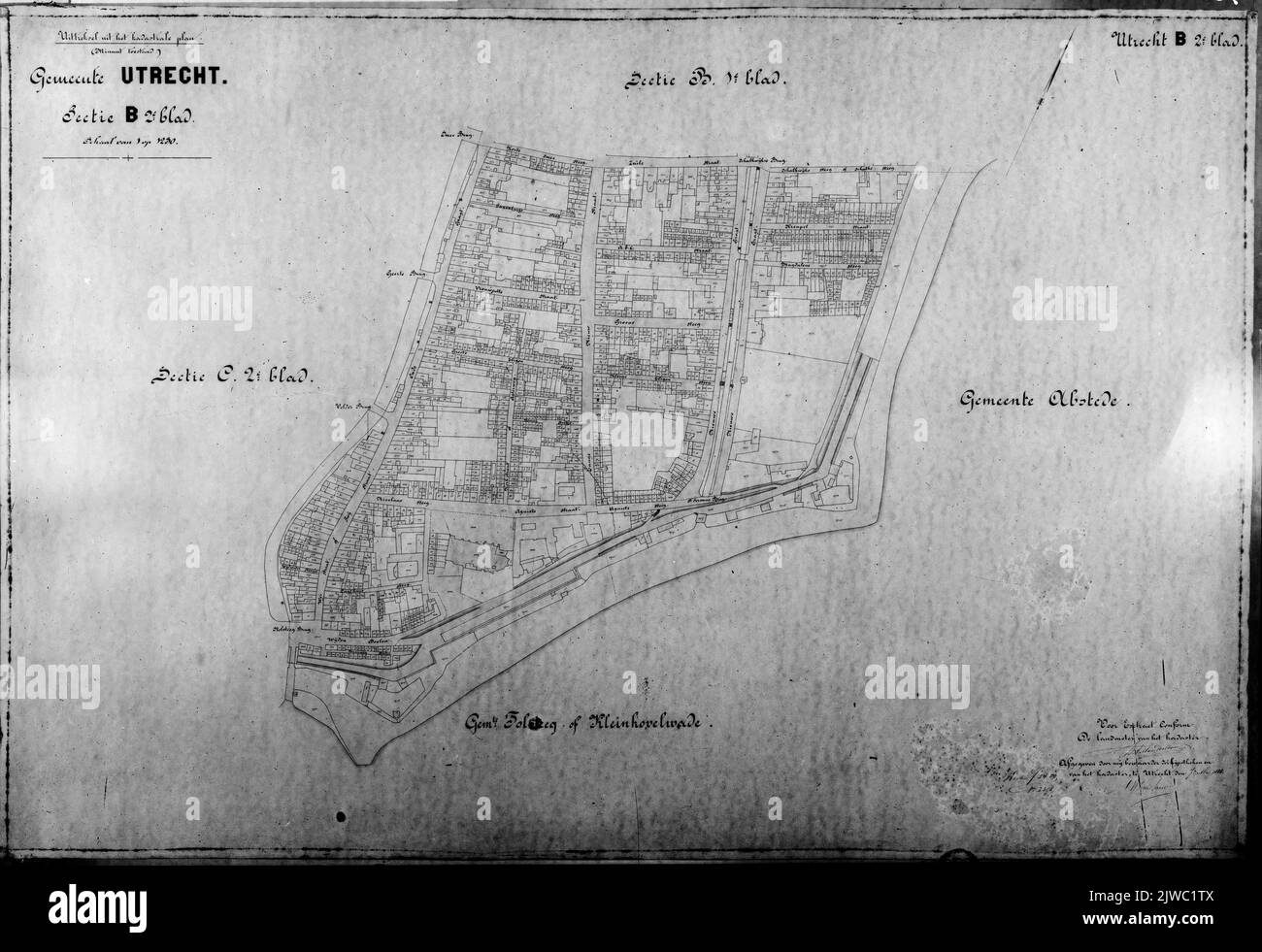 Cadastral map (minute plan) of the municipality of Utrecht, Section B ...
