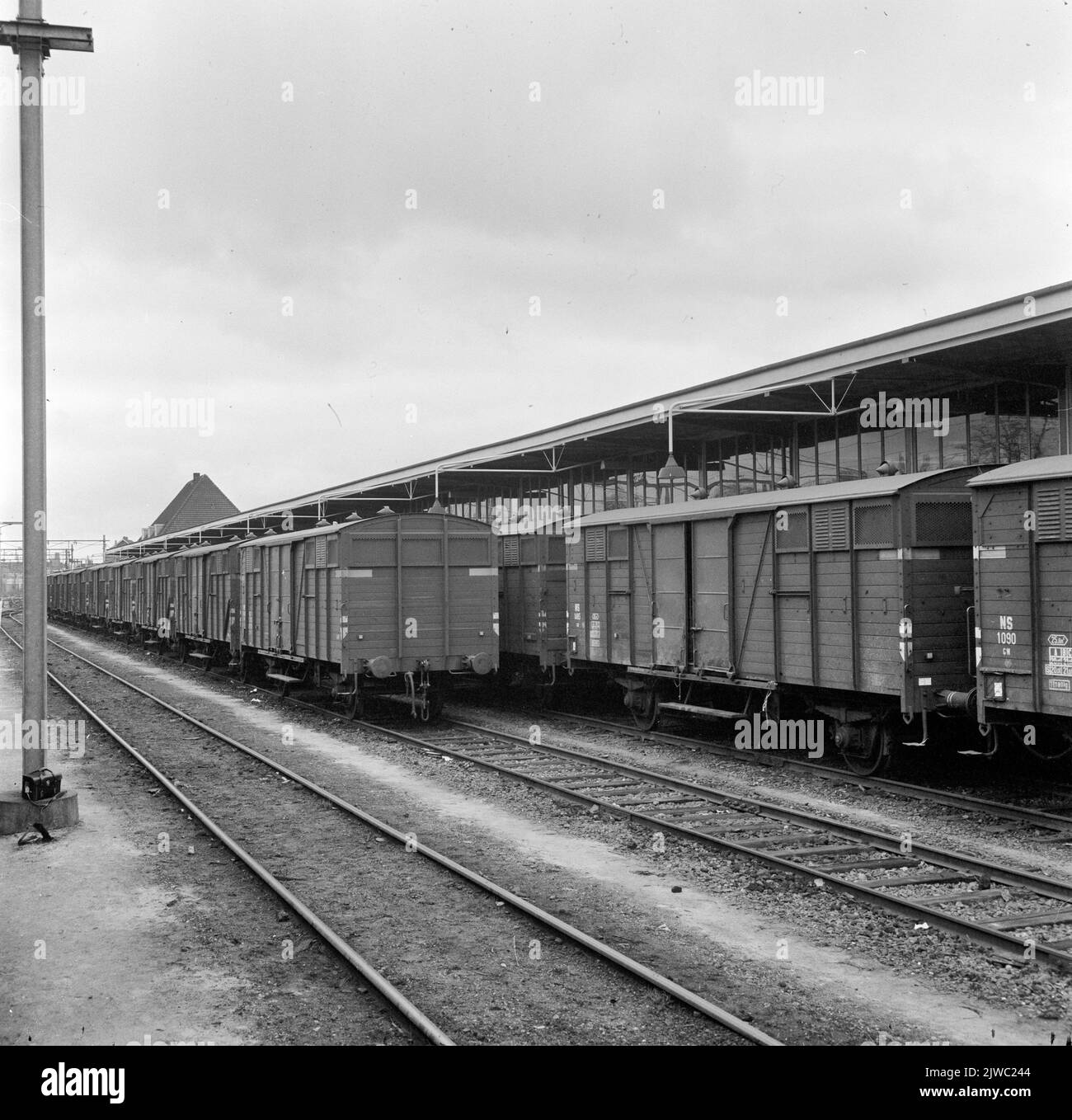 Image of closed freight wagons ("Geelbanders") of the N.S. For the ...