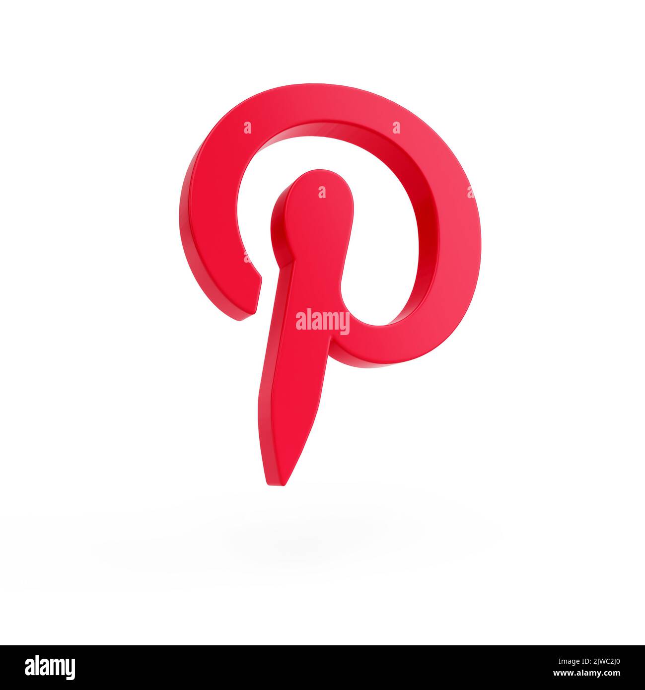 Pinterest - realistic 3D social media logo floating isolated on a white ...