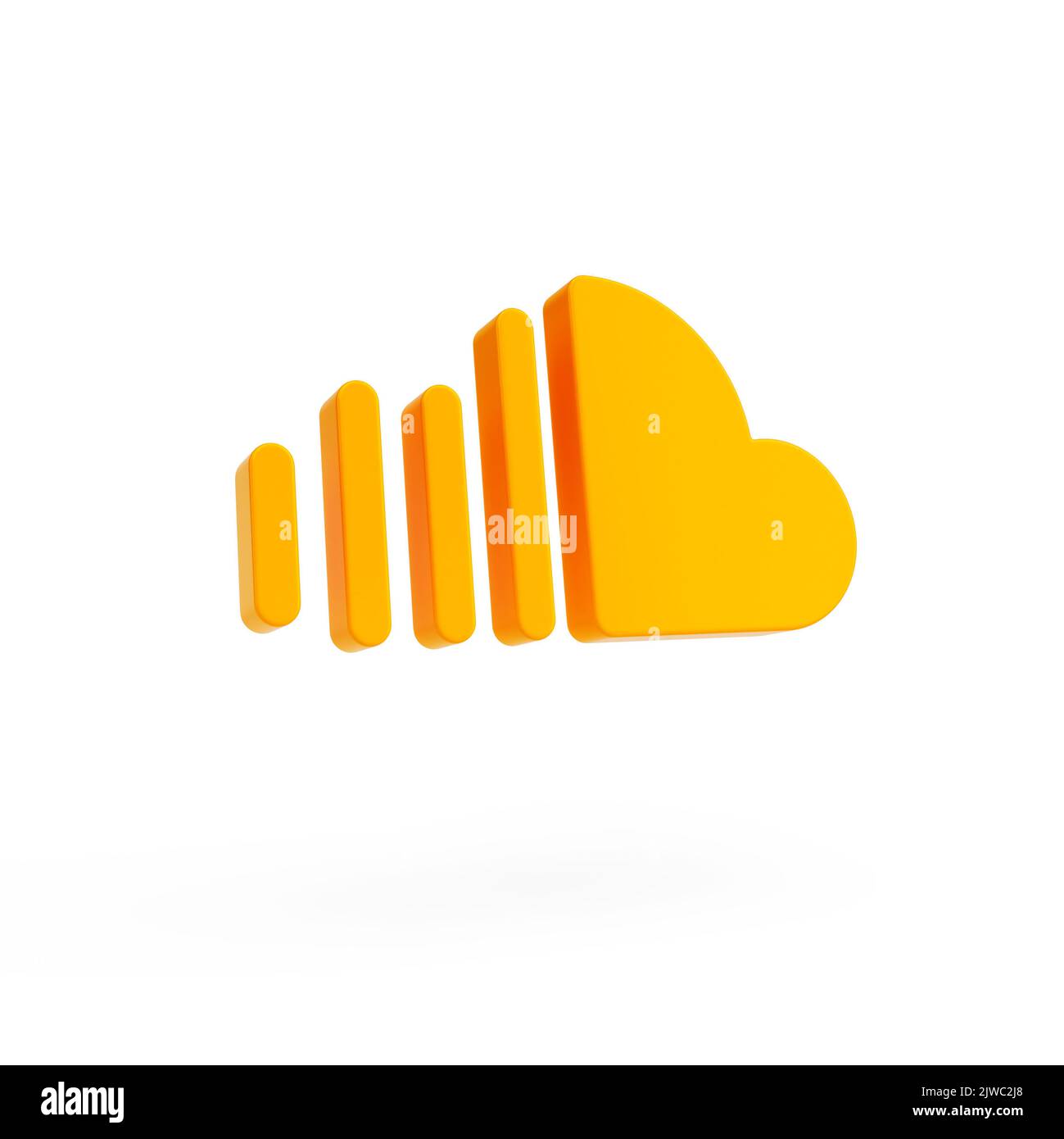 Soundcloud - realistic 3D social media logo floating isolated on a ...