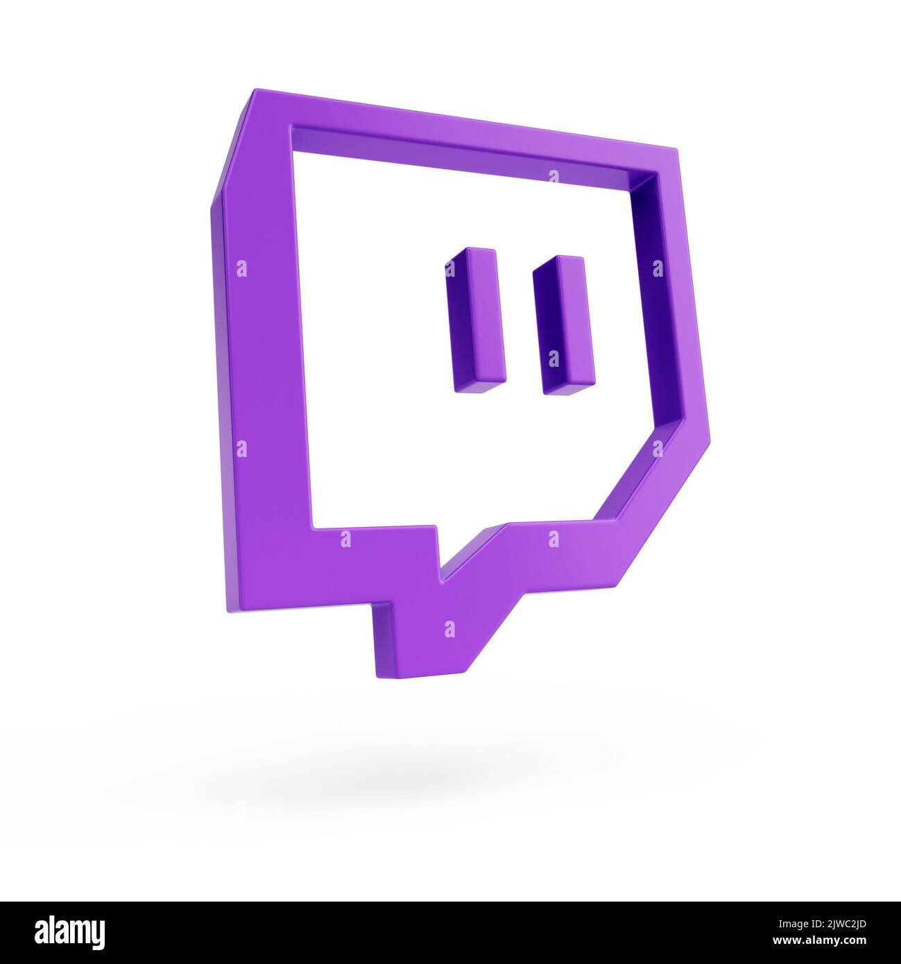 Twitch - realistic 3D social media logo floating isolated on a white ...