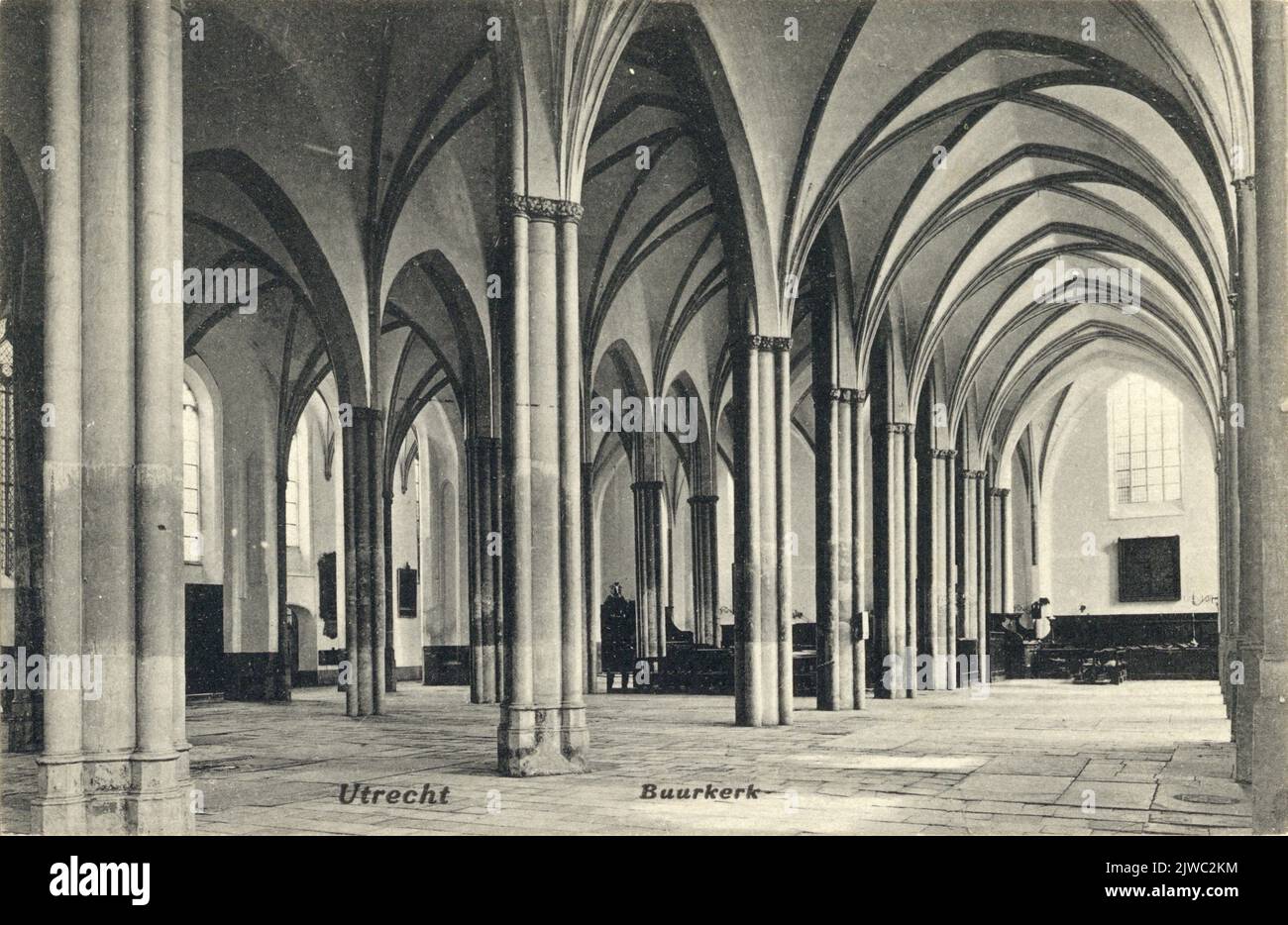 Interior of the Buurkerk in Utrecht: the Zuiderzijbeuk with a glimpse ...