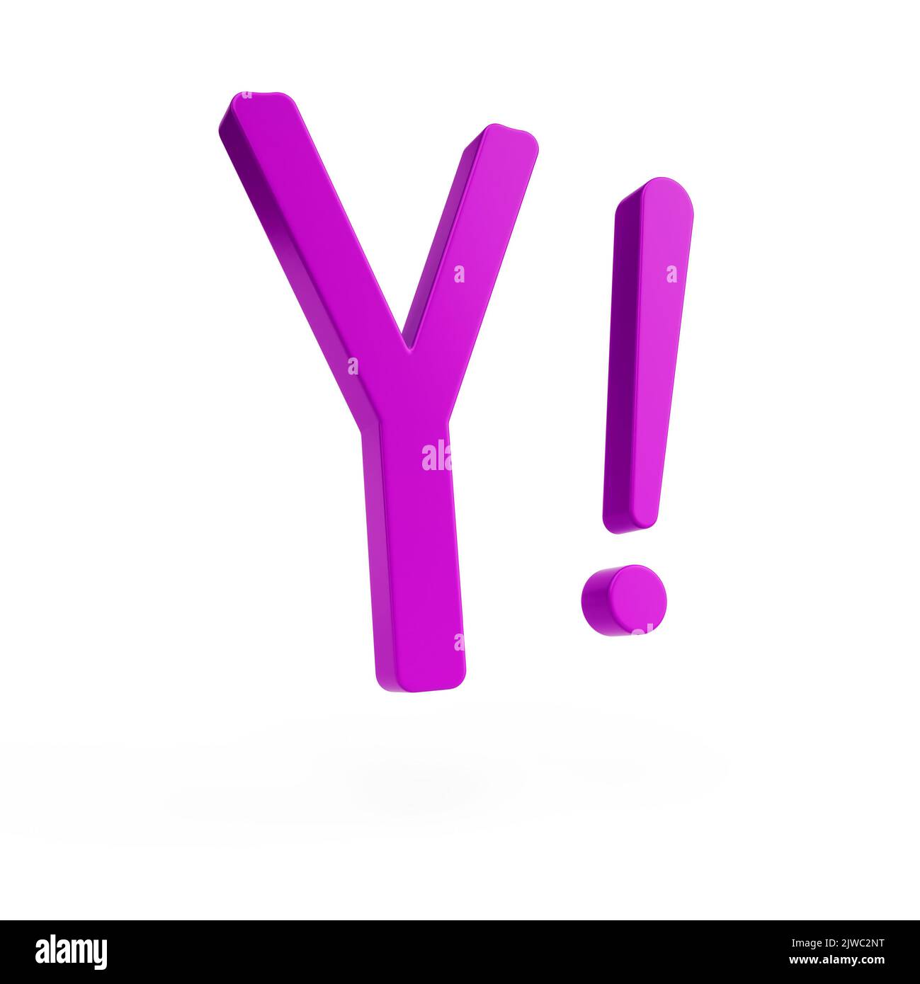 Yahoo! - realistic 3D social media logo floating isolated on a white background with shadow - 3D ...