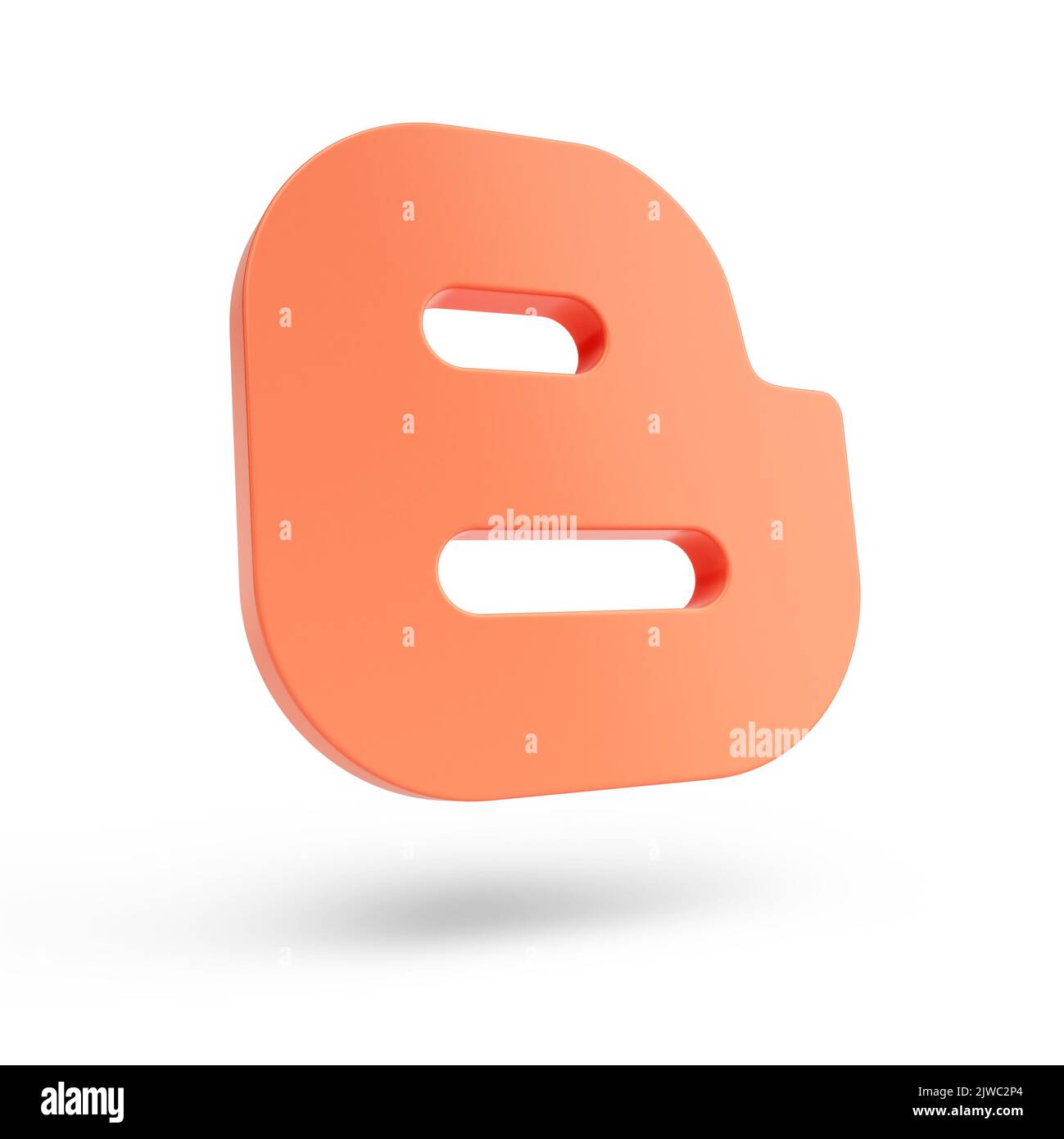 Blogger - realistic 3D social media logo floating isolated on a white ...