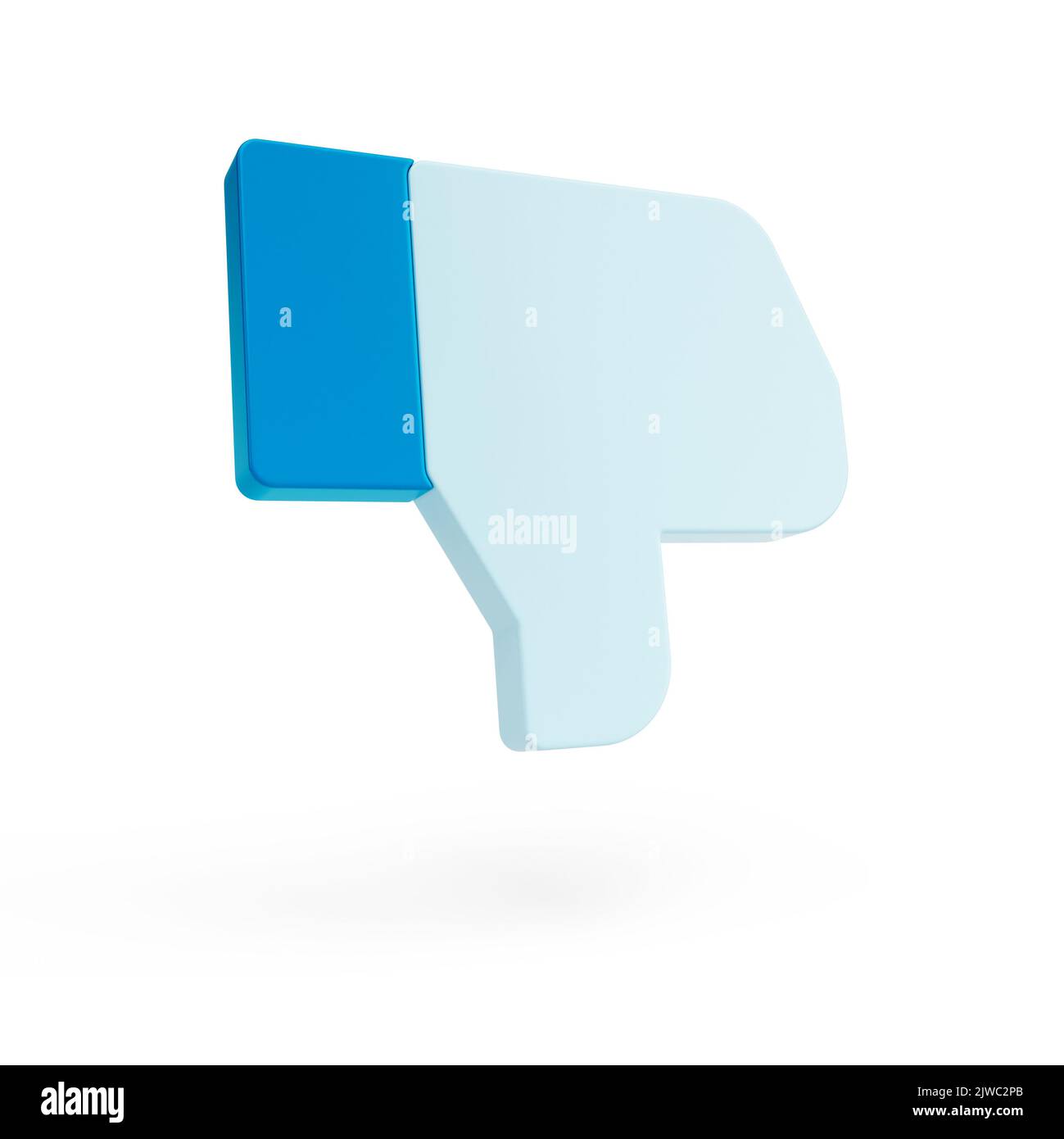 Dislike - realistic 3D social media logo floating isolated on a white ...
