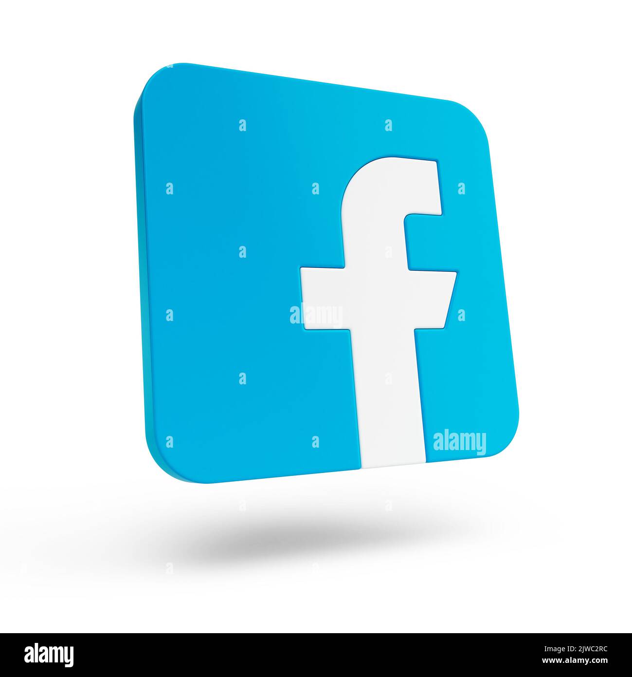 Facebook - realistic 3D social media logo floating isolated on a white ...