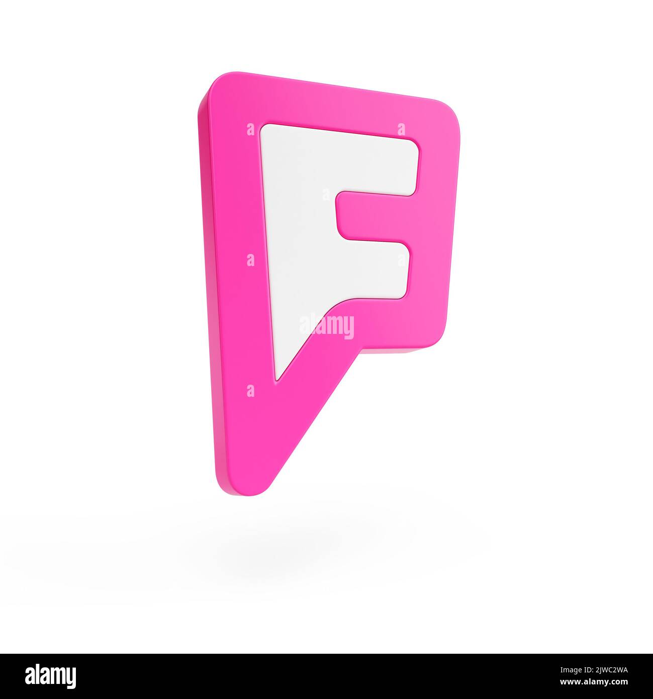 FourSquare - realistic 3D social media logo floating isolated on a ...