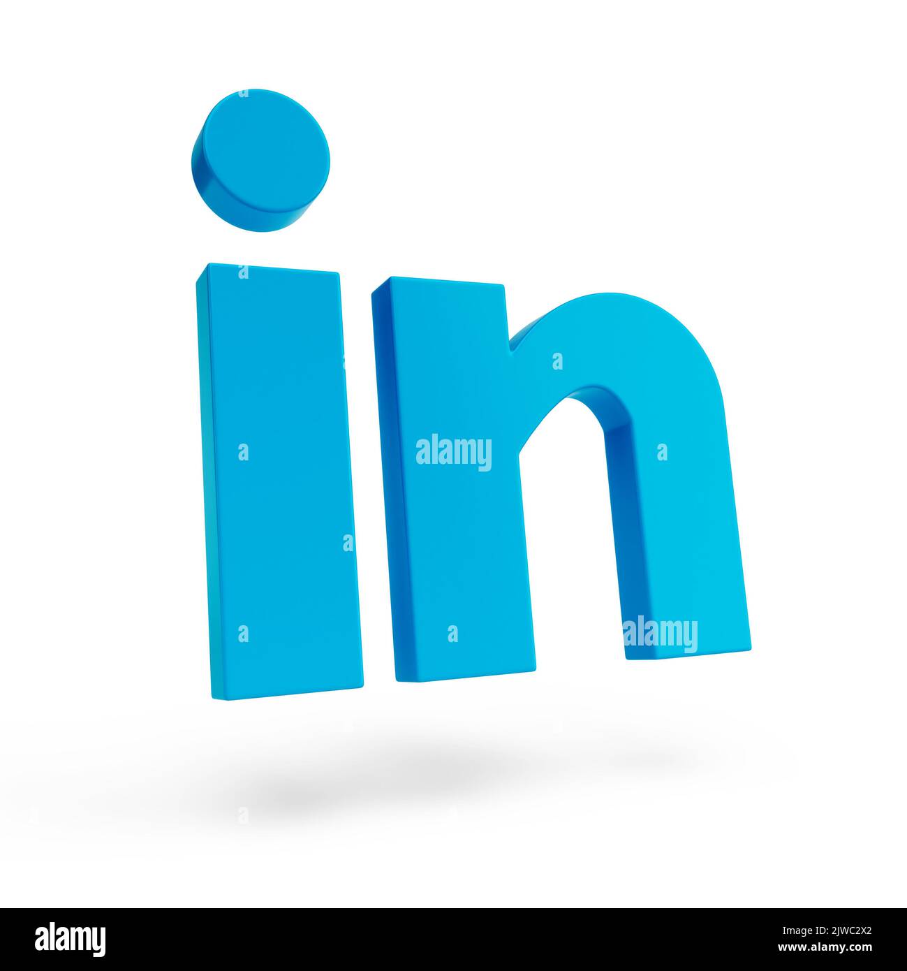 LinkedIn - realistic 3D social media logo floating isolated on a white ...