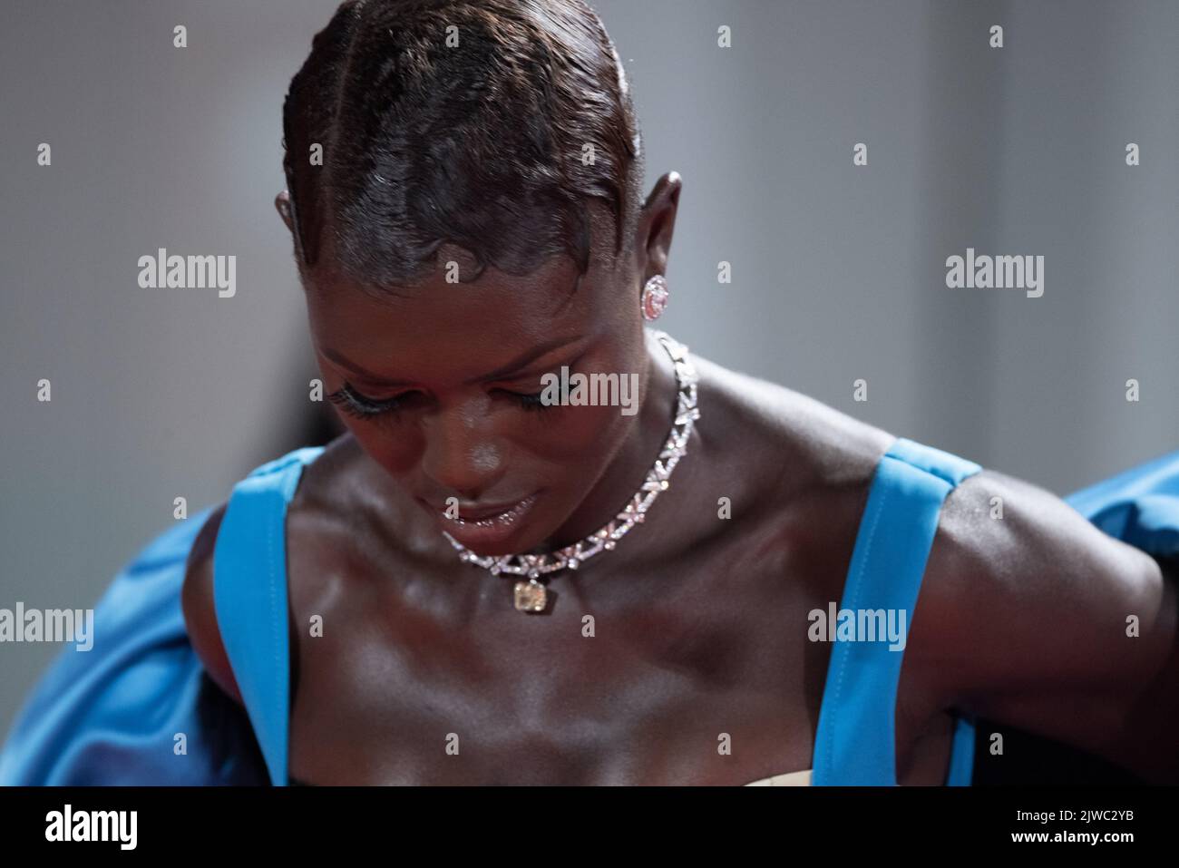 Jodie Turner-Smith attends "The Whale" red carpet at the 79th Venice ...
