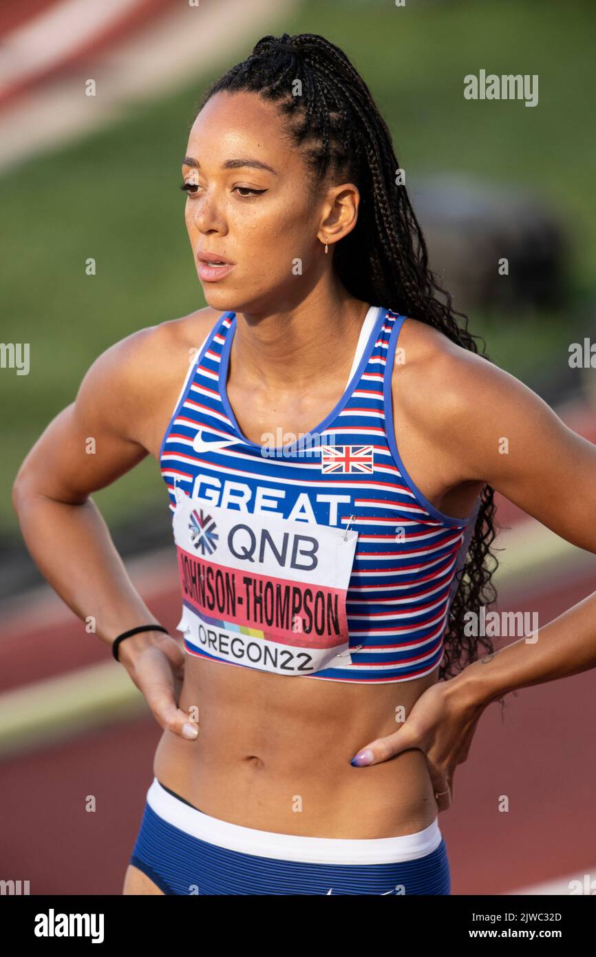 Katarina Johnson-Thompson of GB&NI competing in the 800m Heptathlon at ...
