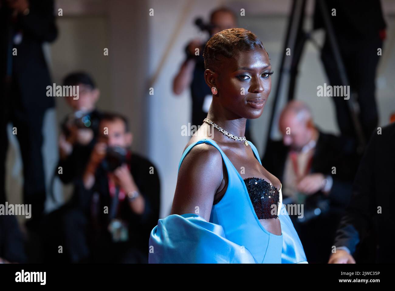 Jodie Turner-Smith attends "The Whale" red carpet at the 79th Venice ...
