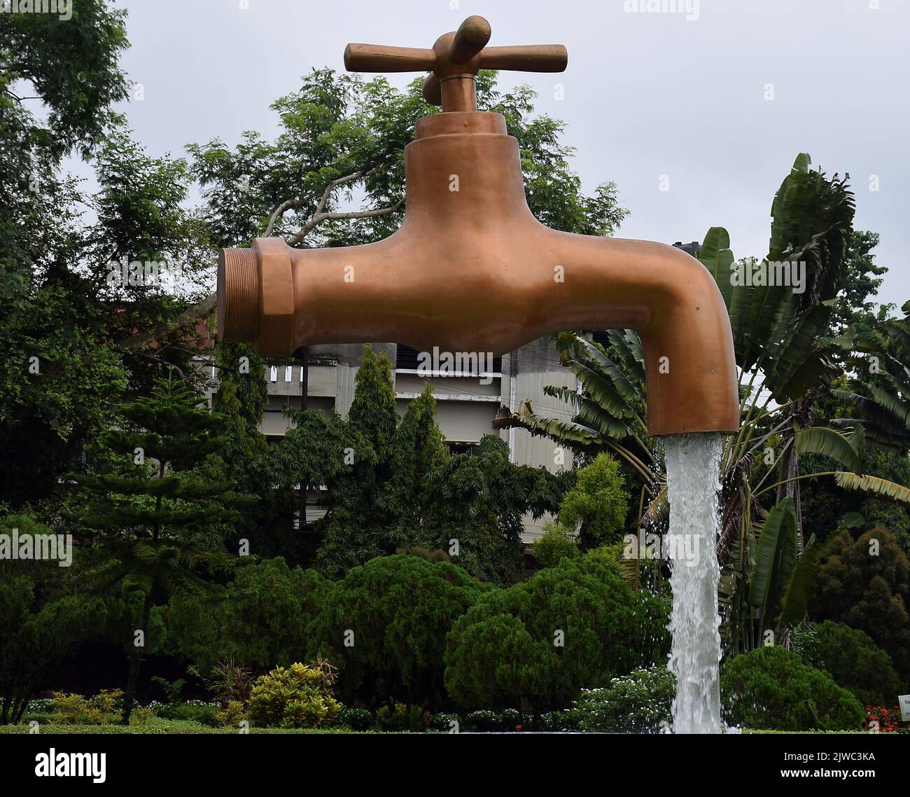 Side angle view of Magic Water Tap at North Bengal Science Centre in ... Side angle view of Magic Water Tap at North Bengal Science Centre in ...