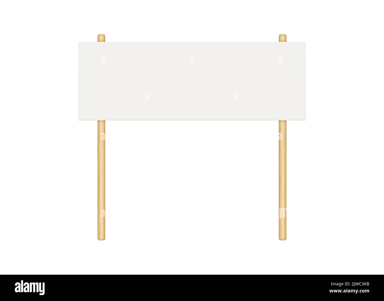 Picket banner frame. Blank demonstration banner mock up. Empty protest ...