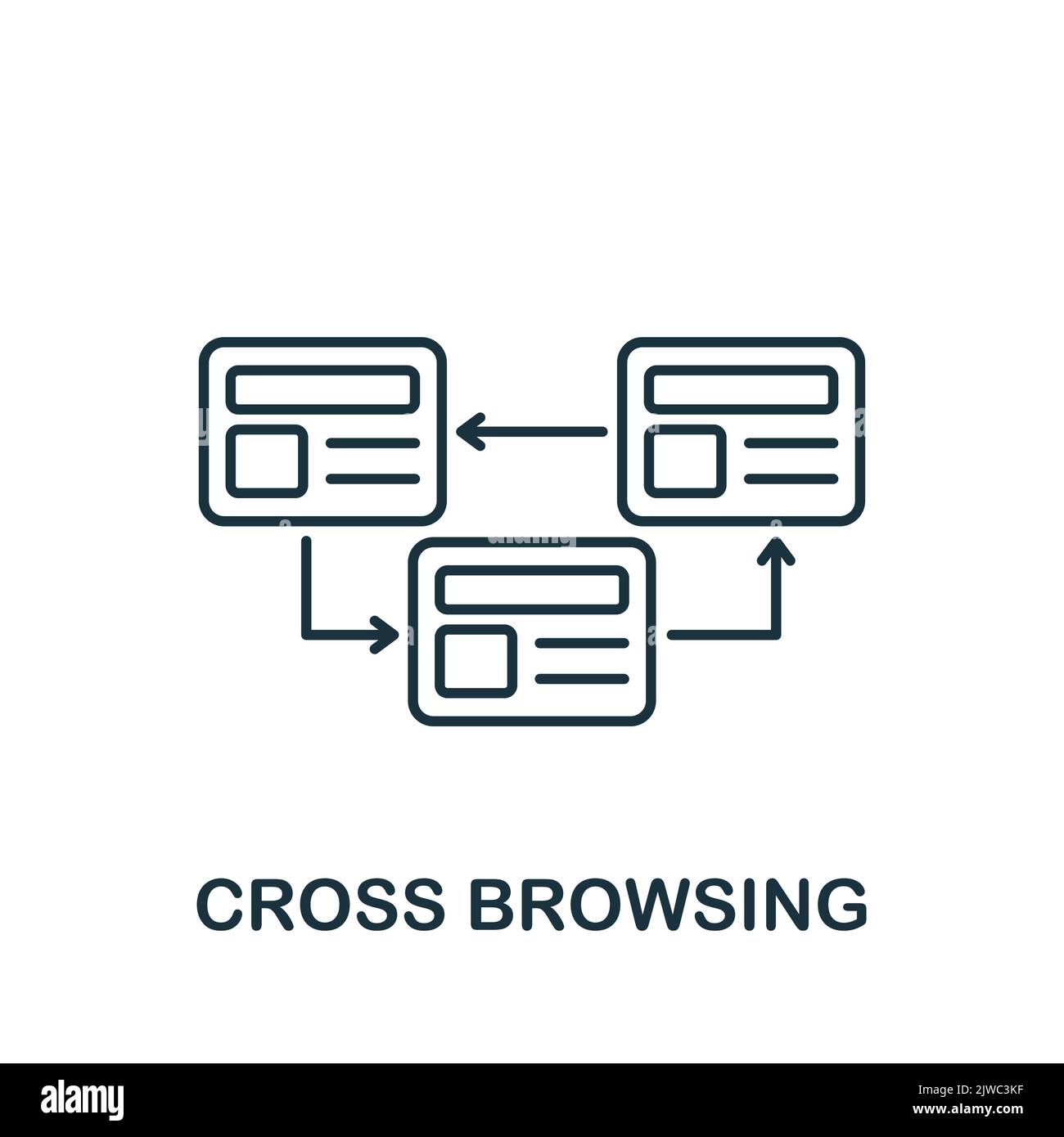 Cross Browsing icon. Line simple Web Development icon for templates ...