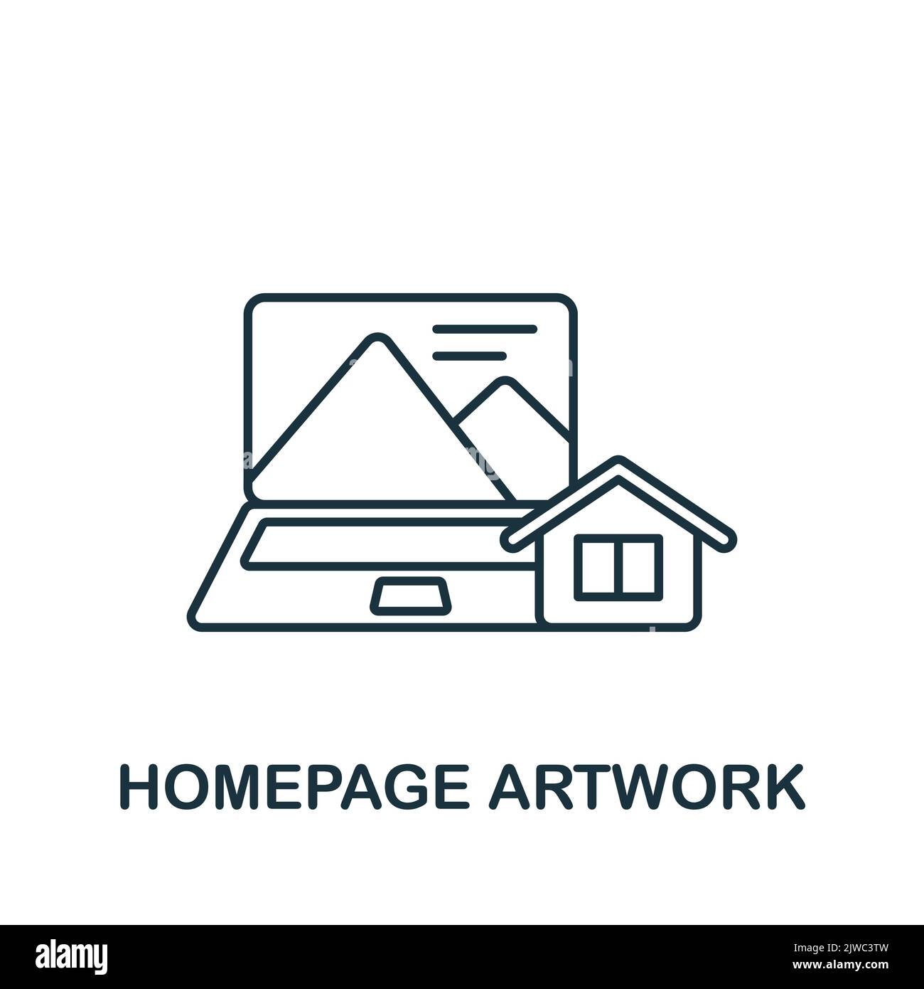 Homepage Artwork icon. Line simple Web Development icon for templates ...