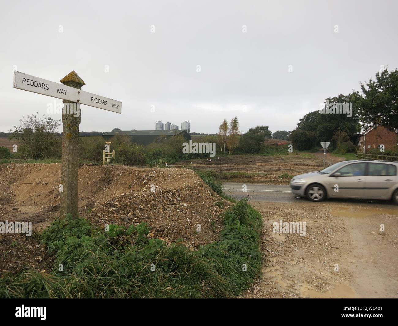 The Peddars Way National Trail long distance footpath. Norfolk. England ...