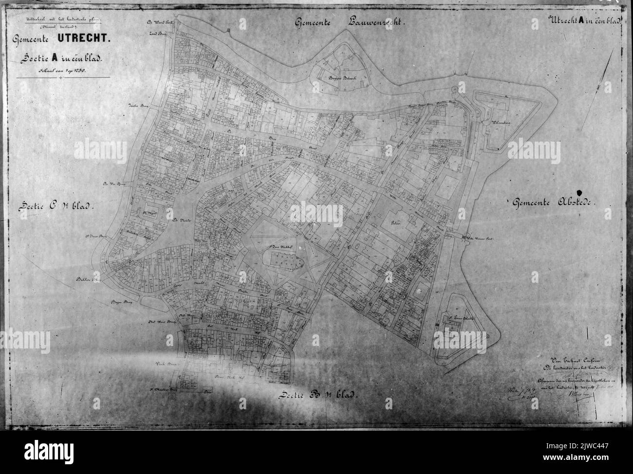 Cadastral map (minute plan) of the municipality of Utrecht, section A ...