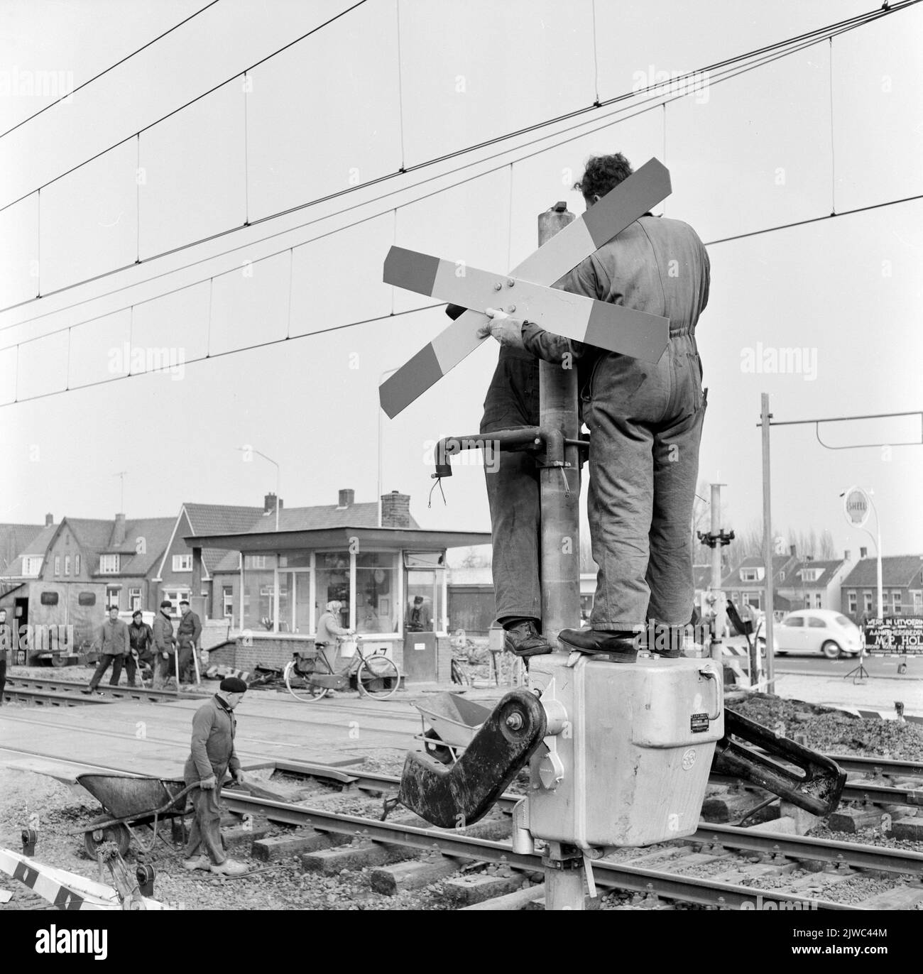 Old level crossing Black and White Stock Photos & Images - Alamy
