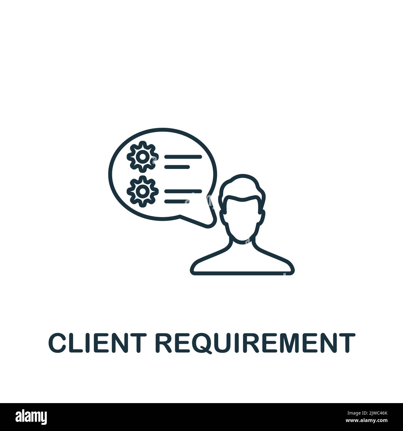 Client Requirement icon. Line simple Web Development icon for templates ...