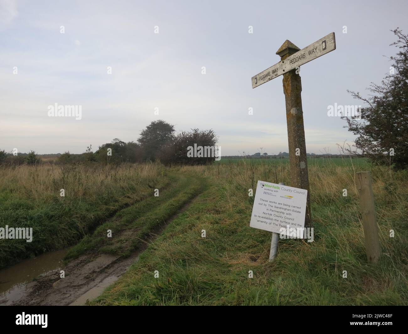 The Peddars Way National Trail long distance footpath. Norfolk. England ...